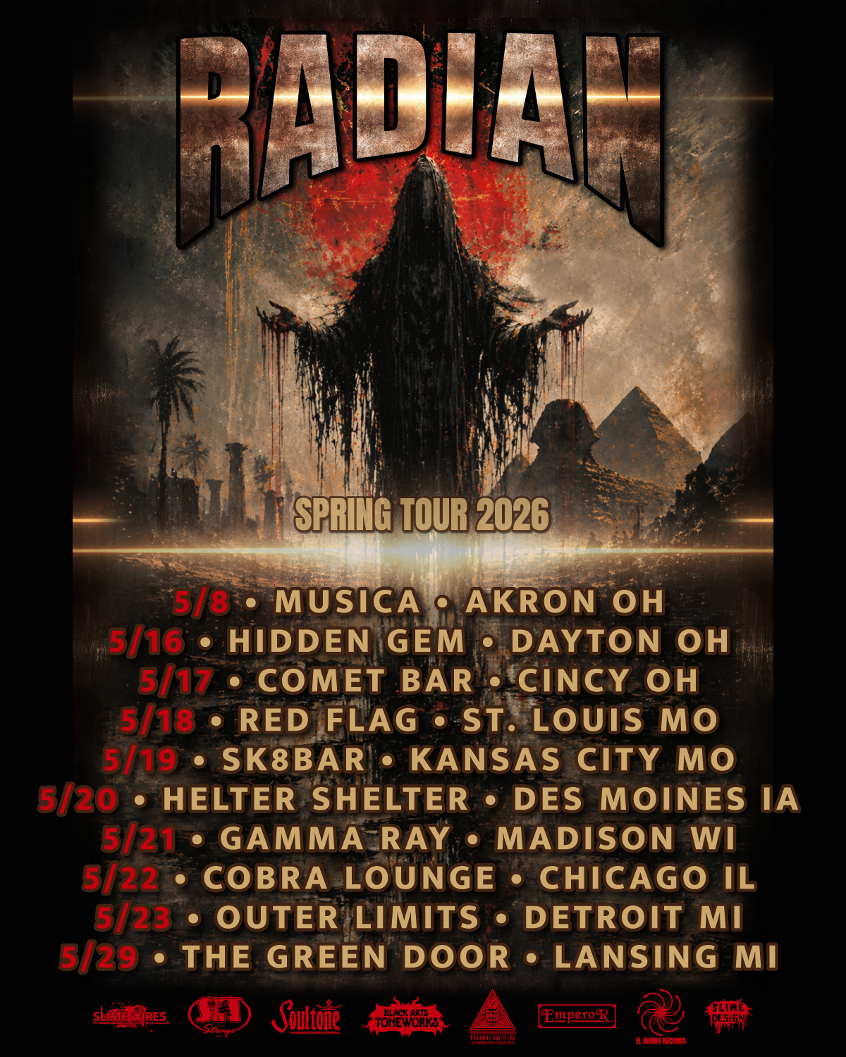 RADIAN: Ohio Sludge Metal Quartet Announces Midwest US Spring Tour ...